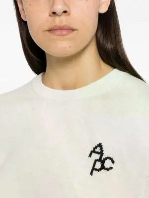 A.p.c. Logo-embroidered Sweater - Neutrals