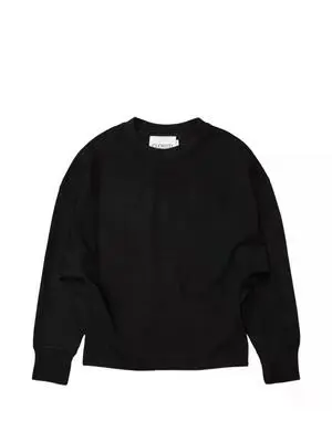 Closed Crew-neck Long-sleeve Sweatshirt - Black