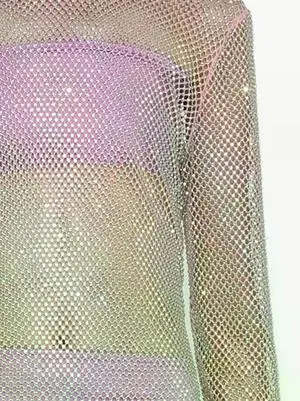 Giuseppe Di Morabito Rhinestone-embroidered Mesh Top