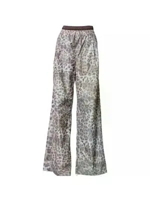 MULLER OF YOSHIOKUBO Leopard-print Double-waist Trousers - Neutrals