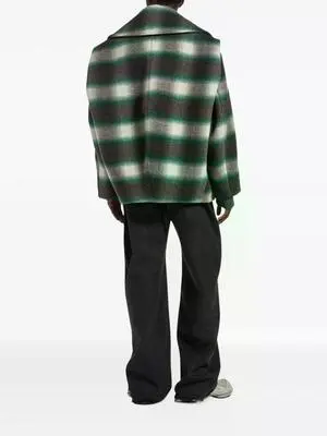 Balenciaga Check-pattern Wool Coat