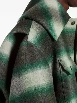 Balenciaga Check-pattern Wool Coat