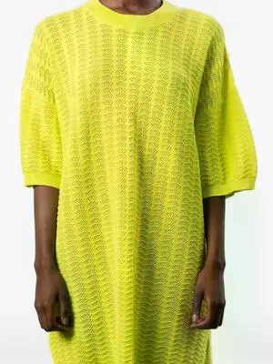 MR MITTENS Bella Lace-knit T-shirt Mini Dress - Yellow