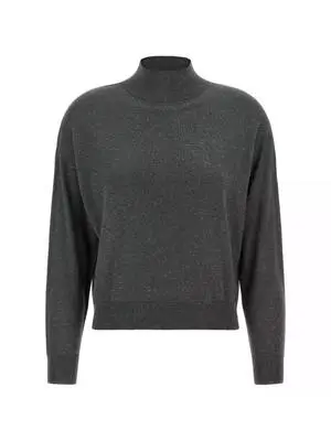 Peserico Lamé-effect Roll-neck Sweater - Grey