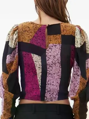 MARIA CHER Corja Paula Ruched Silk Top