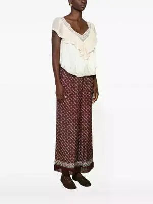 DÔEN Yadira Lace-trimmed Ruffled Blouse