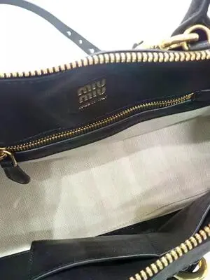 Miu Miu 2024 Small Nappa Aventure Satchel - Black