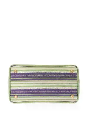 Prada 2013-2026 Small Canvas Canapa Striped Logo Tote Satchel