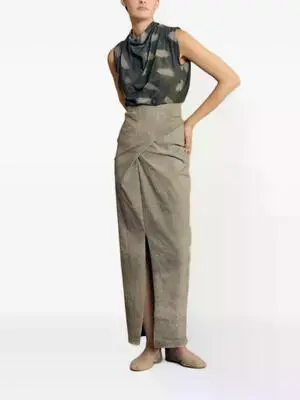 CORTANA Ryo Wrap Maxi Skirt - Grey