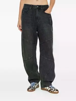 Adidas Logo-embroidered Panelled Jeans