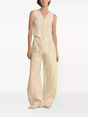 CORTANA Costa High-waisted Linen Trousers