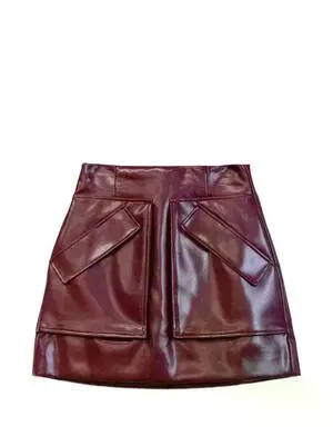 AKNVAS Cherry High-shine Cargo Mini Skirt - Red