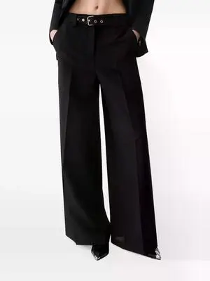 Liu Jo Wide-leg Trousers With Belt - Black