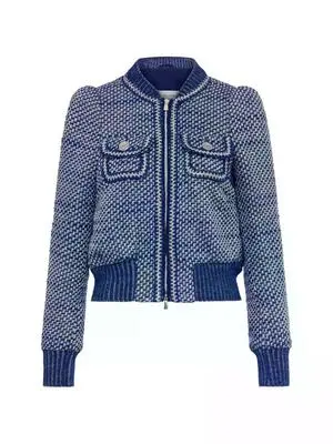MAISON COMMON Tweed Bomber Jacket - Blue