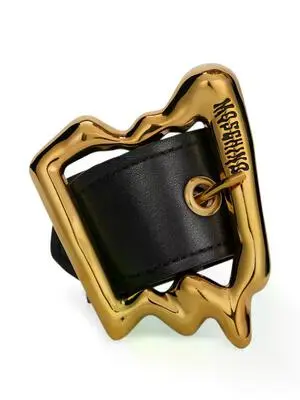 Moschino Logo-engraved Belt - Black