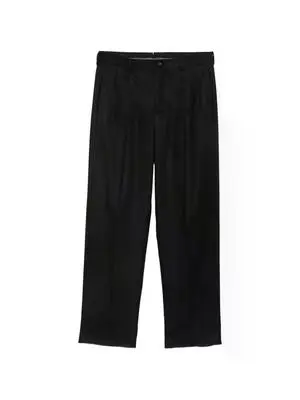 Emporio Armani Pleated Diagonal-stripe Trousers - Black