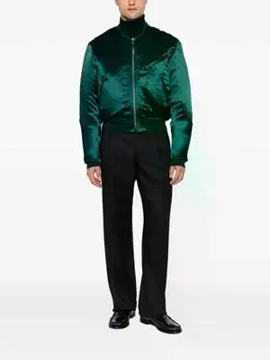 Emporio Armani Pleated Diagonal-stripe Trousers