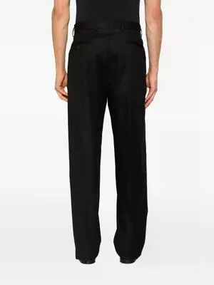 Emporio Armani Pleated Diagonal-stripe Trousers