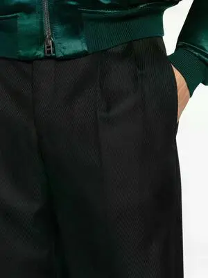 Emporio Armani Pleated Diagonal-stripe Trousers