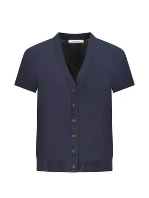 Max Mara Short-sleeve V-neck Cardigan - Blue