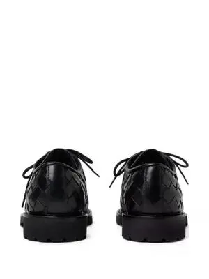 SCAROSSO Damiana Woven Leather Derby Shoes