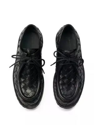 SCAROSSO Damiana Woven Leather Derby Shoes