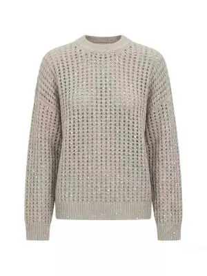Peserico Sequin-embellished Open-knit Sweater