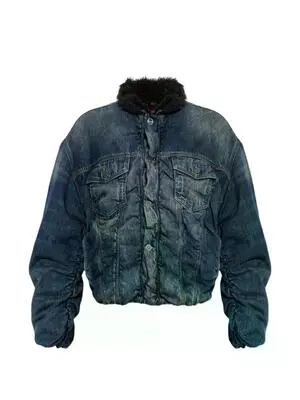 DIESEL® D-curly-fsj1 Faded-effect Ruched-detail Jacket - Blue