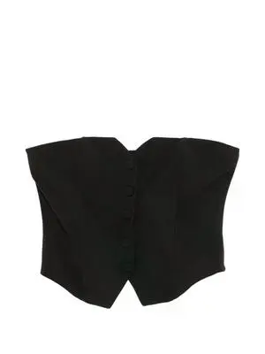 Imperial Strapless Button-up Top - Black