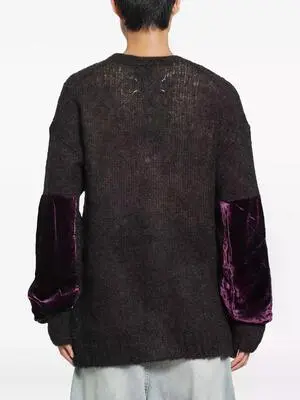 MAISON MARGIELA Velvet-patch Long-sleeve Cardigan