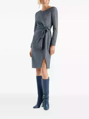 GENNY Bow-detail Long-sleeve Mini Dress