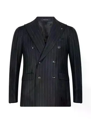 Tagliatore Pinstripe-pattern Double-breasted Suit - Blue