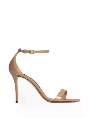 Dolce & Gabbana Patent-leather Sandals - Neutrals