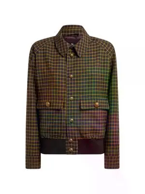 Etro Wool Bomber Jacket With Check Motif