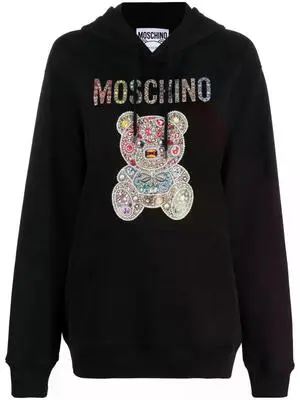 Moschino Teddy Bear-motif Cotton Hoodie - Black
