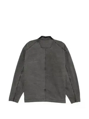 JUUN.J Leather-collar Zip-up Shirt Jacket