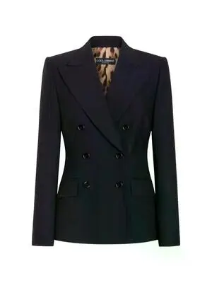 Dolce & Gabbana Turlington Double-breasted Jacket In Pinstripe Wool - Blue