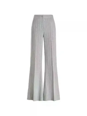GENNY Pinstriped Sequin-embellished Trousers - Grey