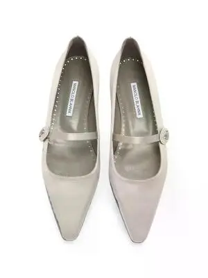 Manolo Blahnik Auluspla Crystal-buckle Ballet Flats