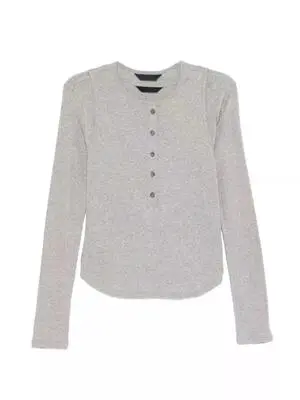 JUUN.J Double-layered Henley-neck T-shirt - Grey