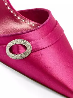 Manolo Blahnik Zutonmu Crystal-embellished Satin Mules