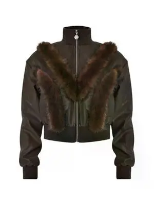 OW Bela Faux-fur-trim Cropped Jacket