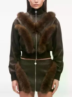 OW Bela Faux-fur-trim Cropped Jacket