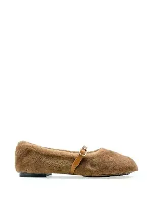 LOTTUSSE Randa Shearling Ballet Flats - Brown