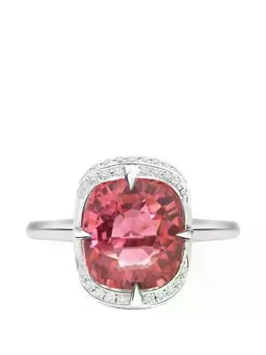 YI COLLECTION Aurora Pink Tourmaline And Diamond Ring - Silver