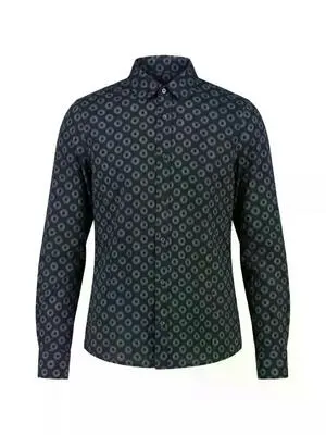 R13 Sunburst-pattern Club-collar Shirt - Black