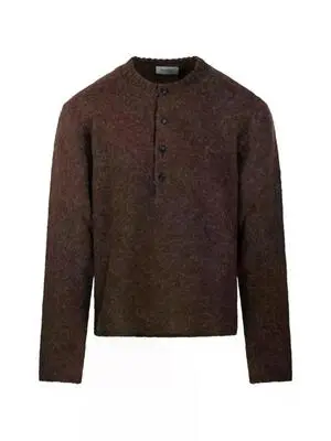DIANA STUDIO Brushed-finish Henley Sweater - Brown