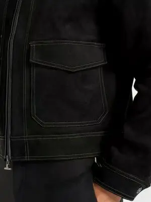 Manière De Voir Vince Suede Contrast-stitch Jacket