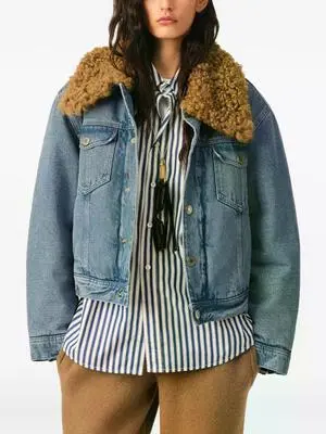 AMI Paris Denim Cotton Padded Trucker Jacket