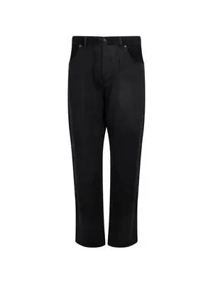 You Must Create Files Corduroy-panelled Straight-leg Trousers - Black